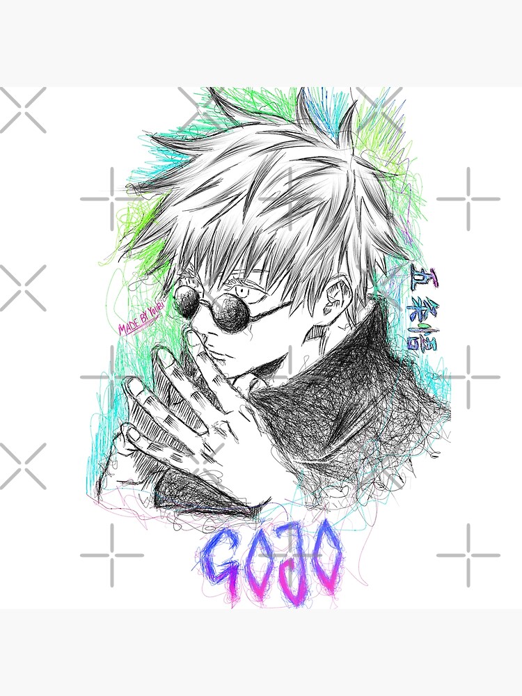 "[ SALE ] ⭐⭐⭐⭐⭐ GOJO SATORU WITH SCRIBBLE ART / JUJUTSU KAISEN" Poster ...