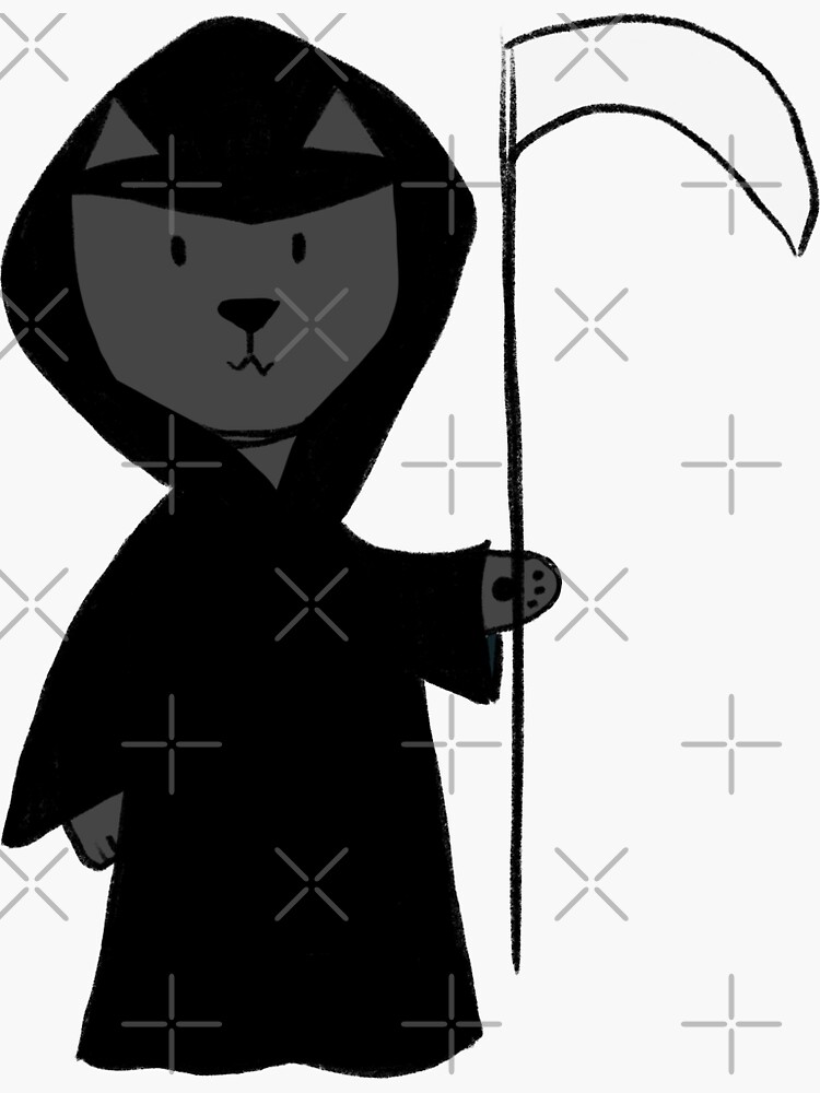 "Kitty Reaper" Sticker for Sale by LisaMichelleArt | Redbubble
