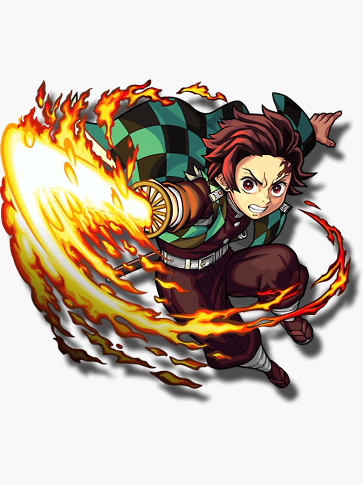 "Tanjiro Kamado Dance of the Fire God DS " Sticker for Sale by ...