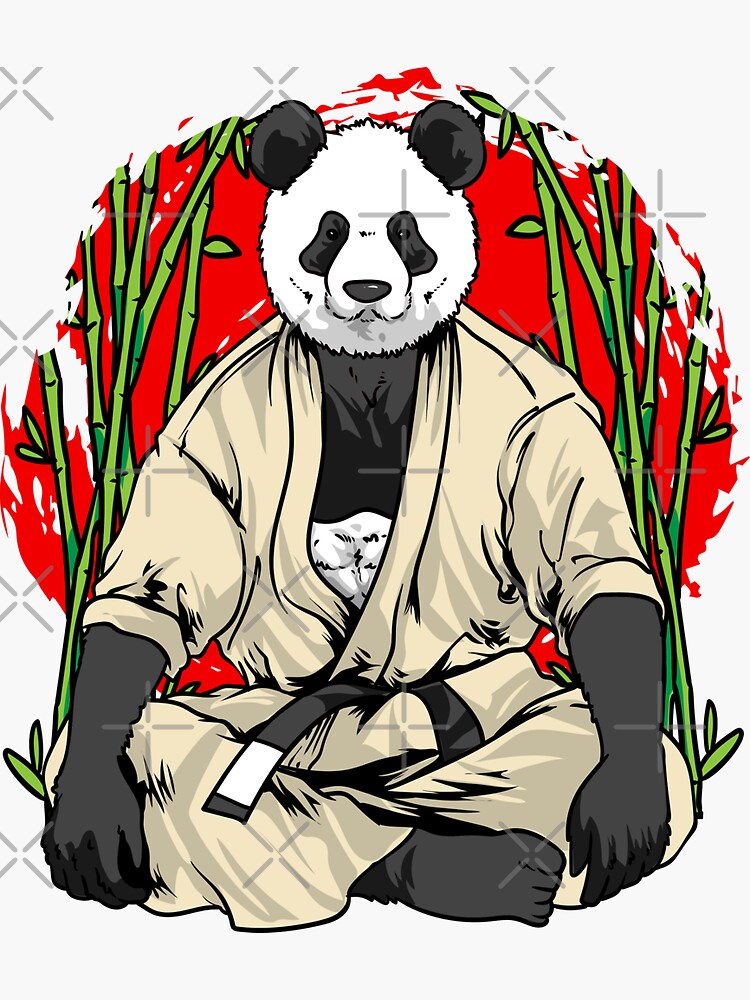 "Brazilian Jiu-Jitsu Black Belt Panda" Sticker for Sale by madtoyman ...