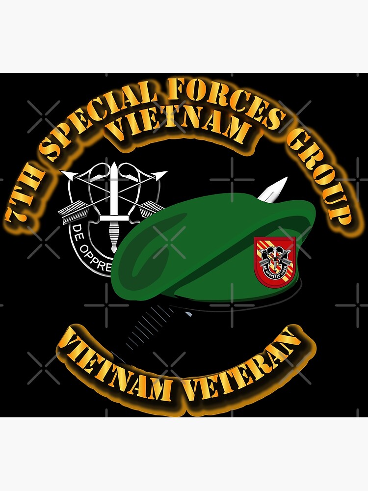 "SOF - 7th SFG VN - Beret Dagger DUI - V1" Poster for Sale by ...