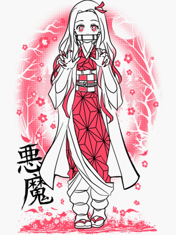 "My Demon Sister Nezuko DS " Sticker for Sale by Ranmacdonald | Redbubble