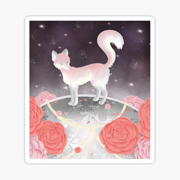 "Pearl Fox" Sticker for Sale by DancingFoxArt | Redbubble