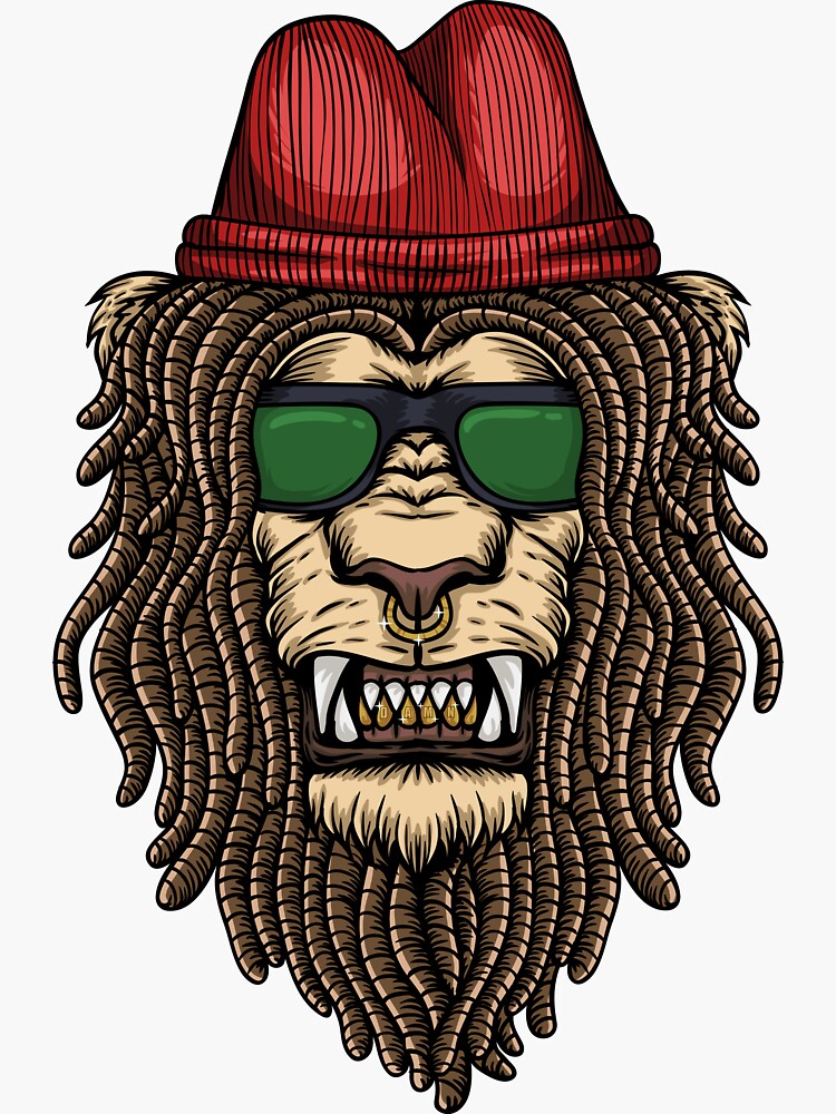 "2100 Lion-dreadlocks-head" Sticker for Sale by NagatoSatoshi | Redbubble