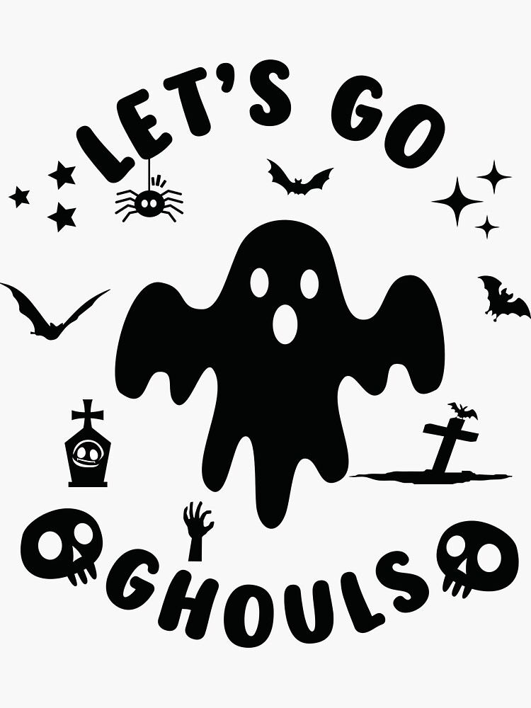"Let's go ghouls ghost logo" Sticker for Sale by AllHolidayLong | Redbubble