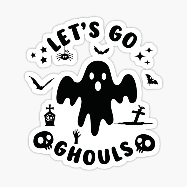 "Let's go ghouls ghost logo" Sticker for Sale by AllHolidayLong | Redbubble