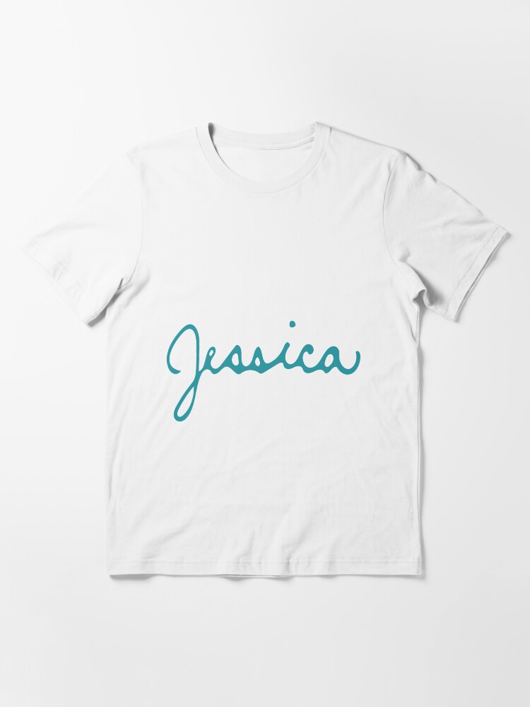 "Teal handwritten cursive Jessica name" T-shirt for Sale by JillKri ...