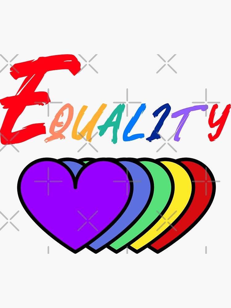 " EQUALITY Rainbow Text , Rainbow Love Hearts, Love Is Love, PRIDE ...