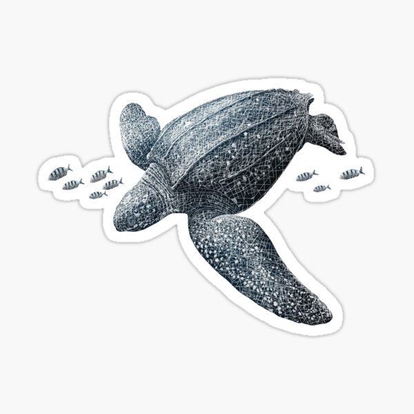 "Leatherback sea turtle" Sticker for Sale by fra-garzon | Redbubble
