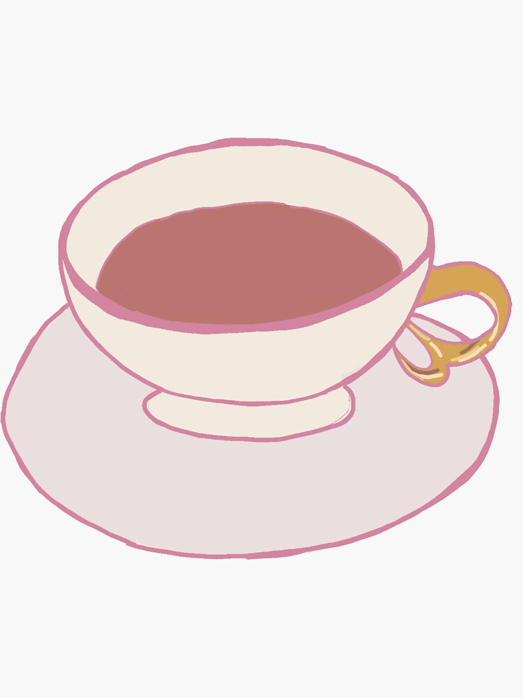 "Plain white and pink tea cup" Sticker for Sale by Namushi | Redbubble