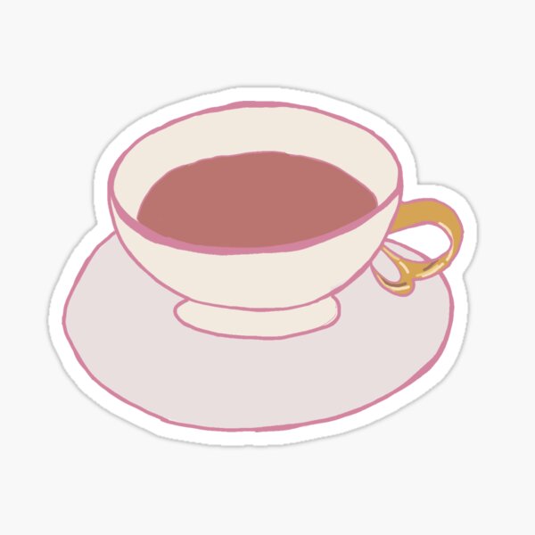 "Plain white and pink tea cup" Sticker for Sale by Namushi | Redbubble