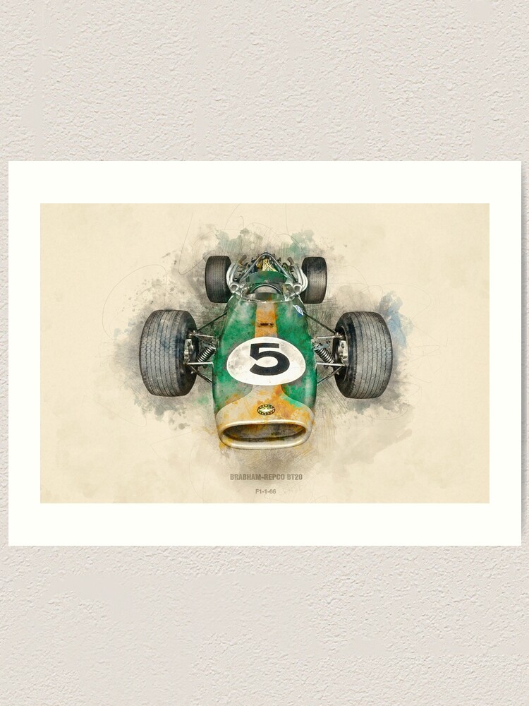 "Vintage Brabham-Repco BT20 Racing Car" Art Print by VintageByDesign ...