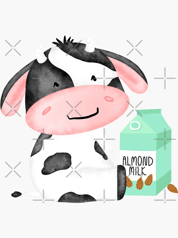 "Cows love Almond Milk " Sticker for Sale by Lauraloris | Redbubble