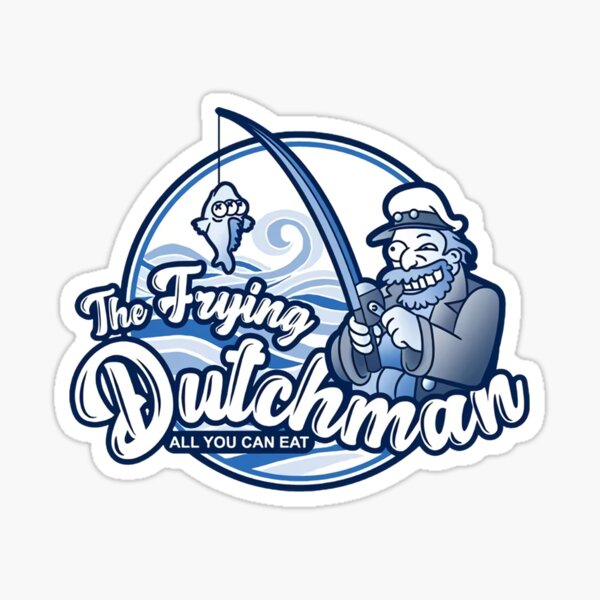 "Dutch.man Fishing Logo Cartoon Restaurant " Sticker for Sale by ...