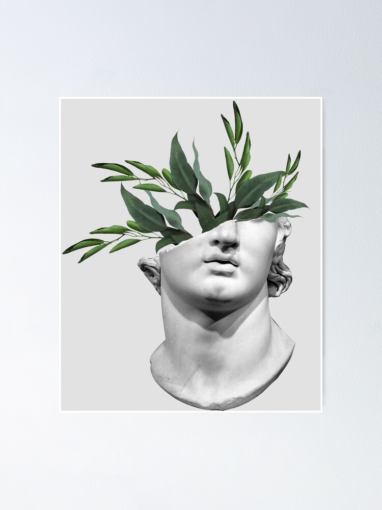 "Broken Greek statue with plants" Poster for Sale by Dankio | Redbubble