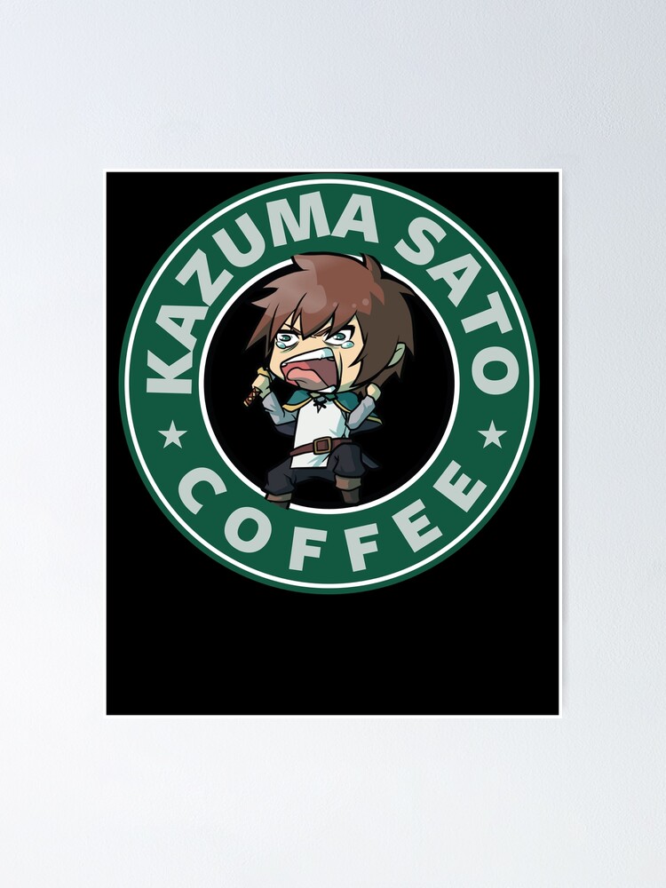 "School Anime - Kazuma Satou Konosuba Anime Coffee 4" Poster for Sale ...