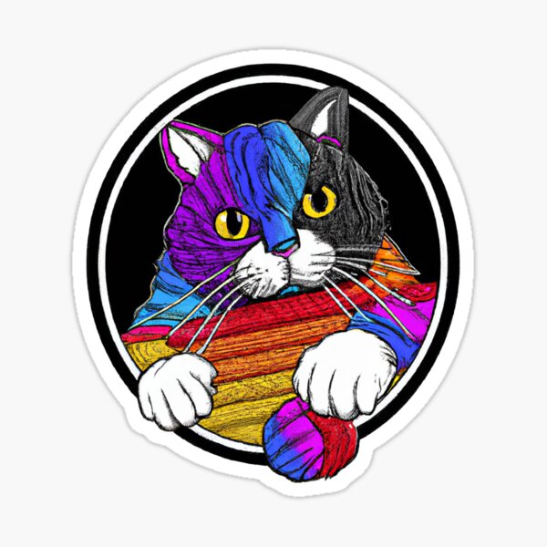 "Cat Round Sticker" Sticker for Sale by mofily | Redbubble