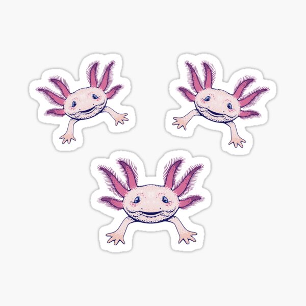 " 3 cute Axolotl stickers pack " Sticker for Sale by RKRAJSTOCK1 ...