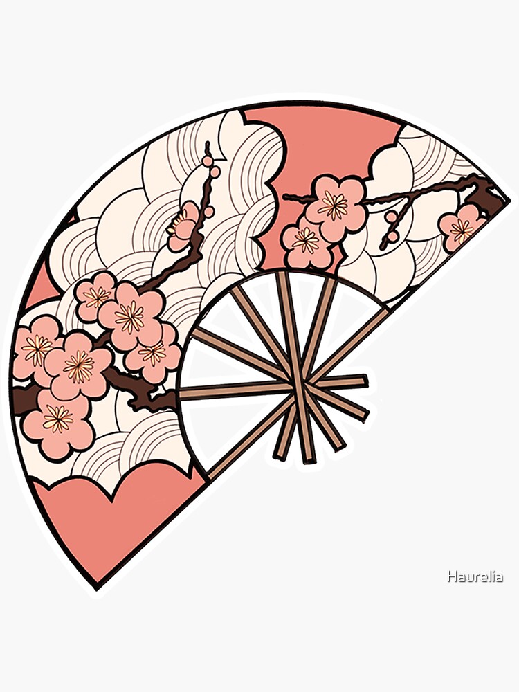 "Sakura fan" Sticker for Sale by Haurelia | Redbubble