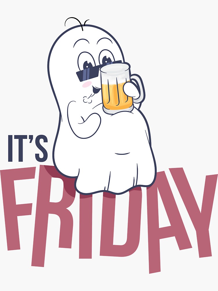 "Cheers, it's Friday" Sticker for Sale by brangdesign | Redbubble