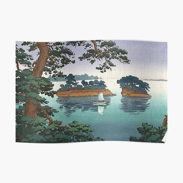 Spring Rain At Matsushima By Tsuchiya Koitsu Poster For Sale By Takeda Art Redbubble 