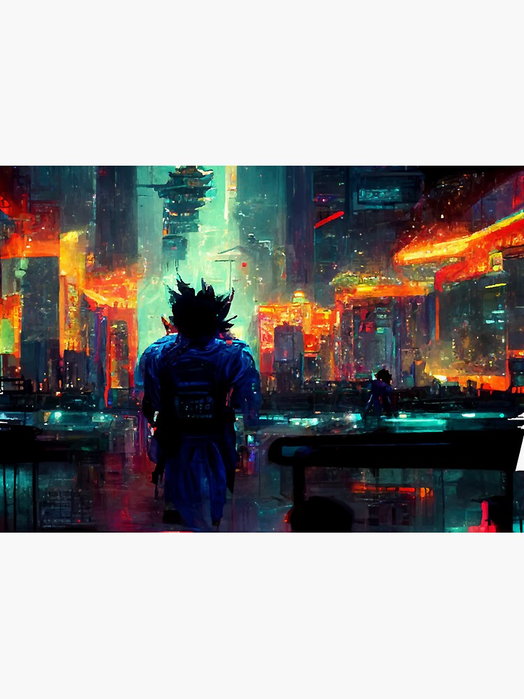 "GOKU CYBERPUNK CITY STICKER | Son Goku stickers | DB DBZ DBS DBGT ...