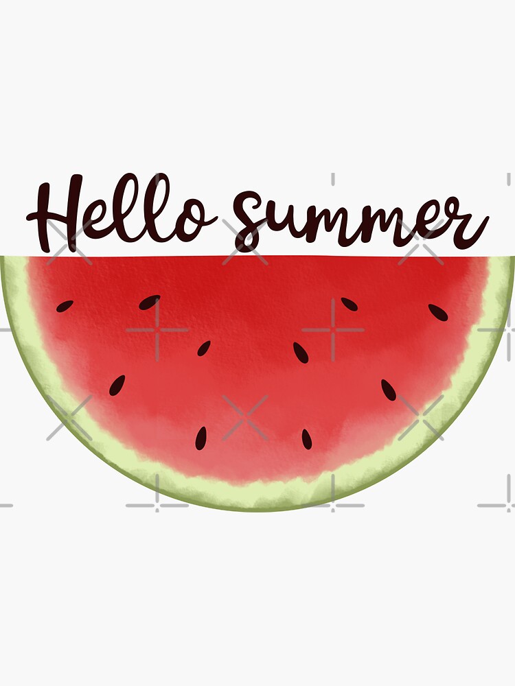 "Hello summer watermelon" Sticker for Sale by RafaTakami | Redbubble