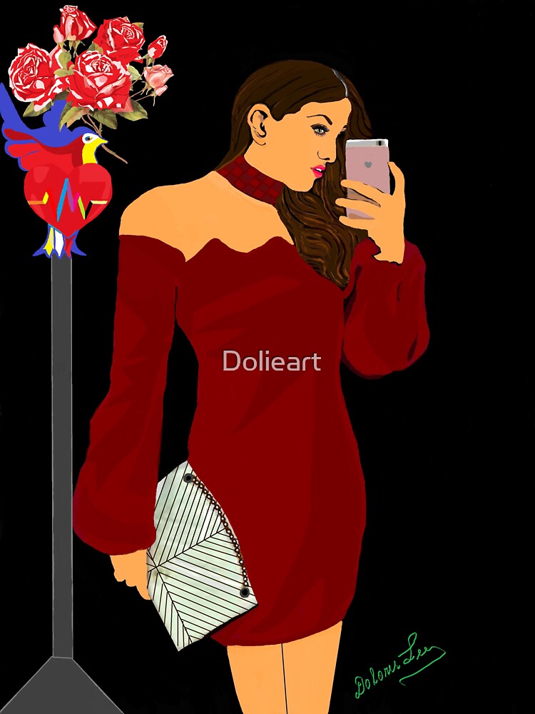 "ART Lady Phone" Sticker for Sale by Dolieart | Redbubble