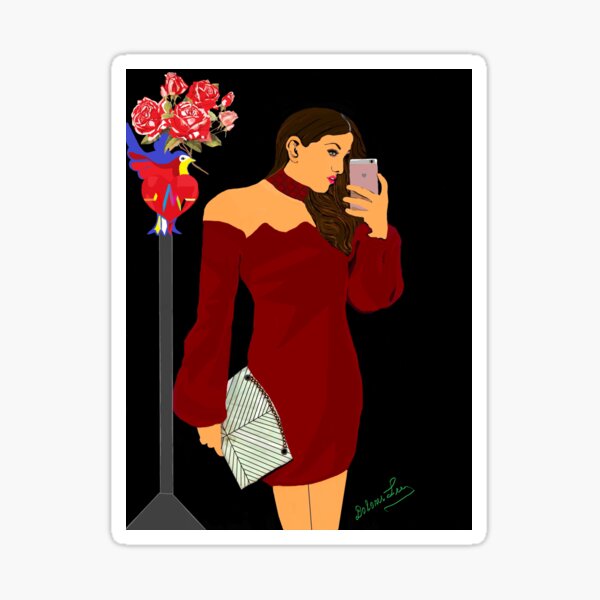 "ART Lady Phone" Sticker for Sale by Dolieart | Redbubble