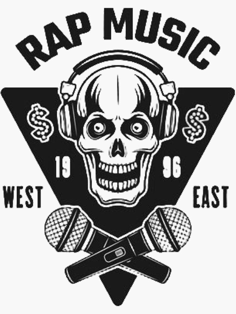 "west east coast rap music" Sticker for Sale by NimabBazar | Redbubble