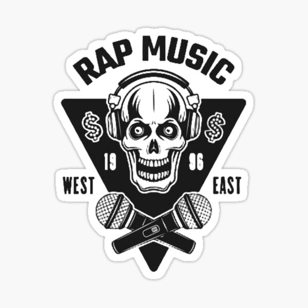 "west east coast rap music" Sticker for Sale by NimabBazar | Redbubble