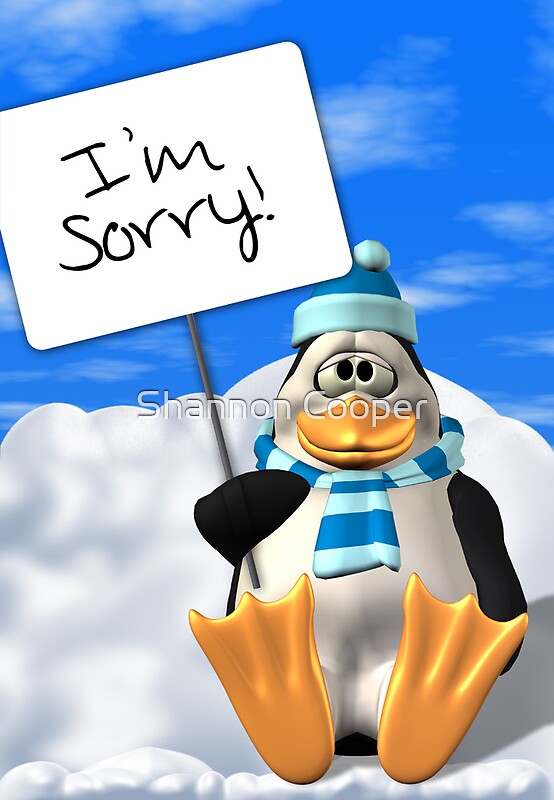 "I'm Sorry Penguin Card" by Shannon Cooper | Redbubble
