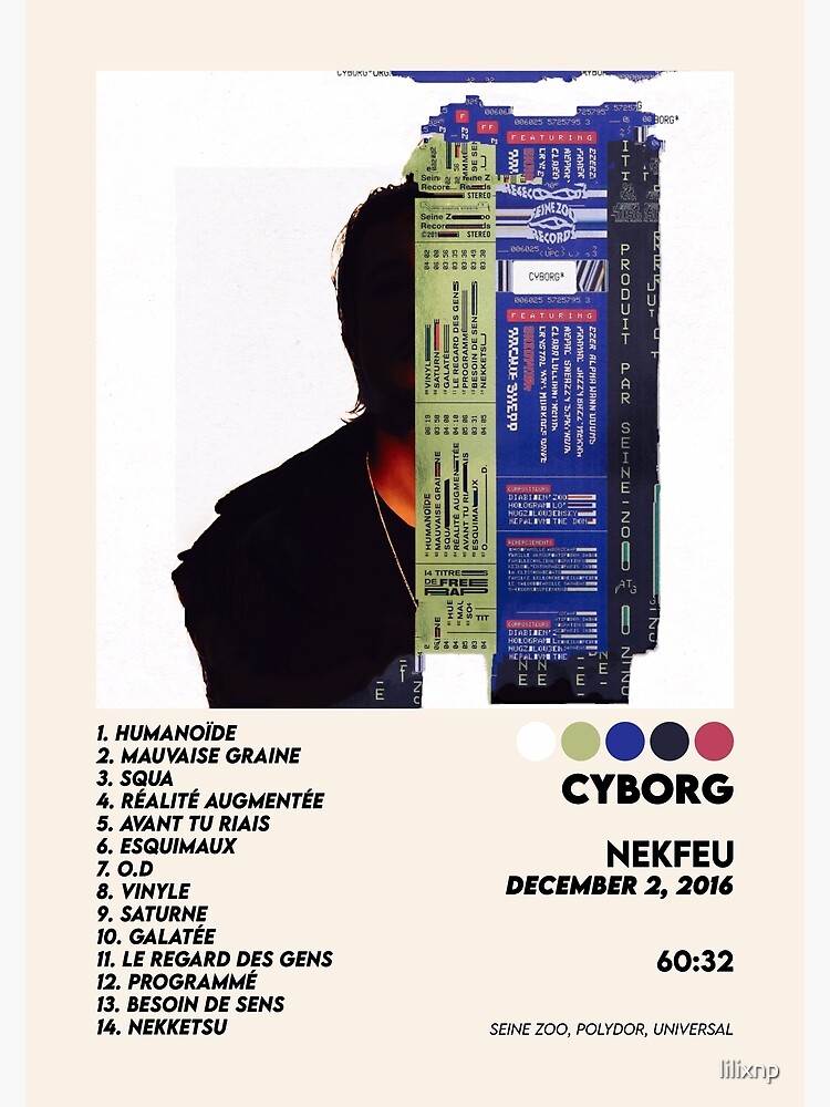 Poster « Cyborg | Nekfeu | Cover d'album de Rap », par lilixnp | Redbubble