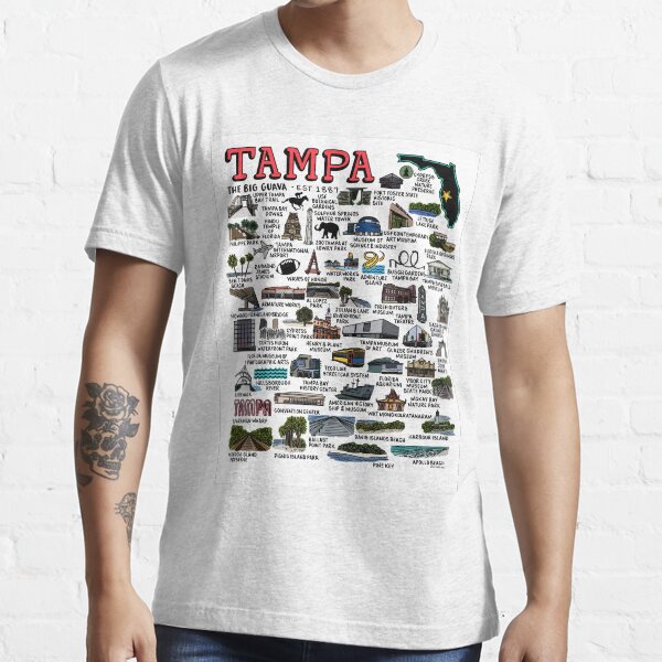 "Tamp Map Art" T-shirt for Sale by fiberandgloss | Redbubble | tampa t ...