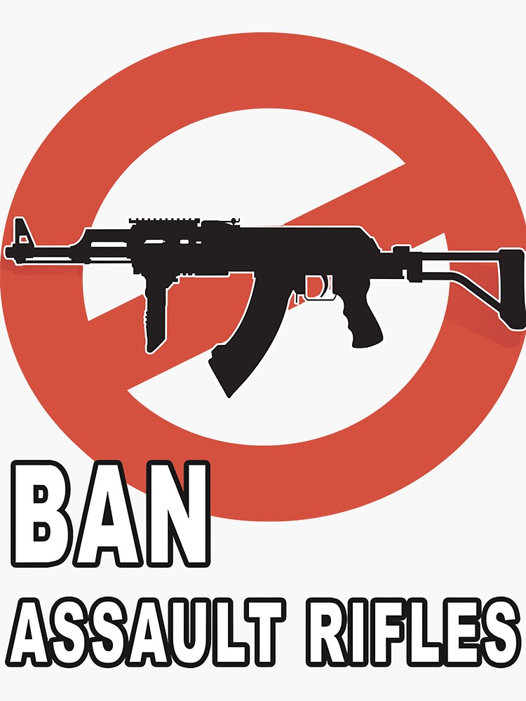 "Ban Assault Rifles Gun Control" Sticker for Sale by Vintagestylears ...