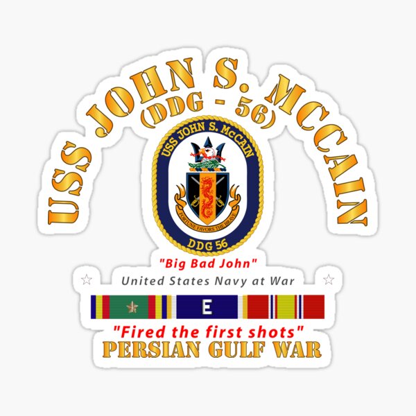 "Navy - Destroyer - USS John S McCain - 2003 Gulf War w Ship Ribbons ...