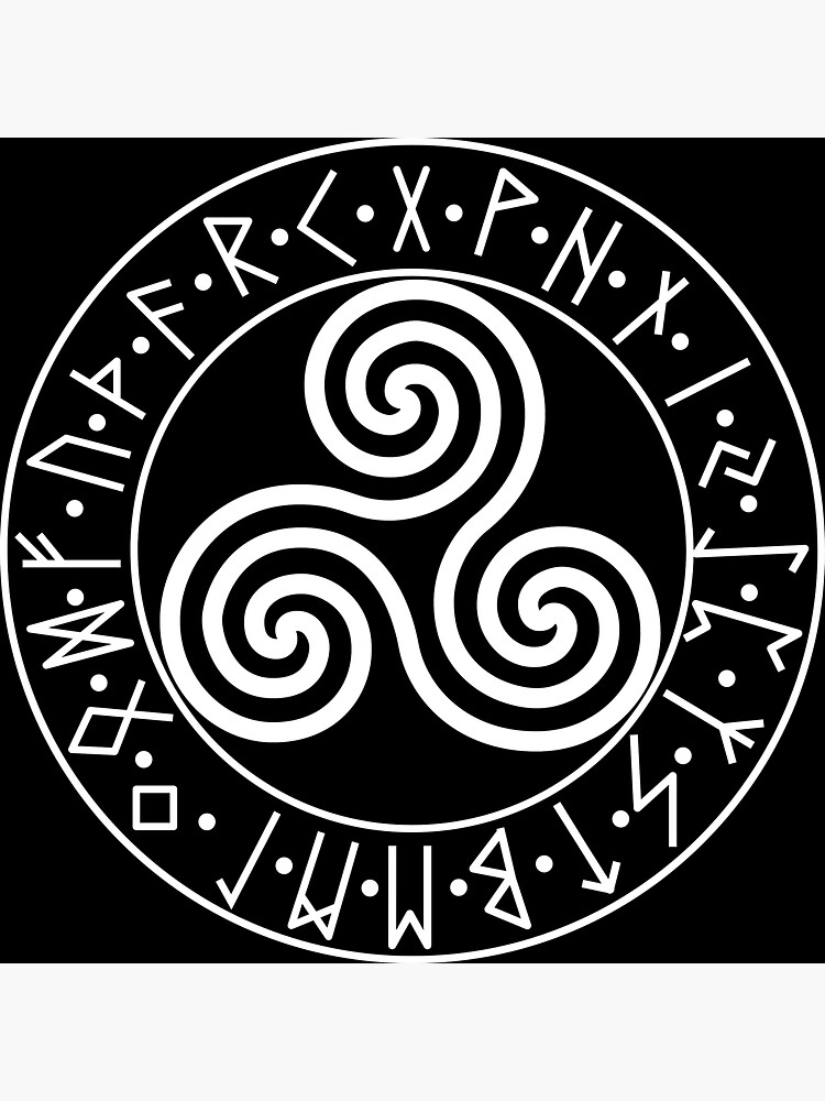 "Triskell Futhark Circle white" Sticker for Sale by AgeOfHeroes | Redbubble