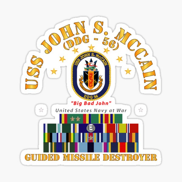 "Navy - Destroyer - USS John S McCain - Ships Ribbons" Sticker for Sale ...