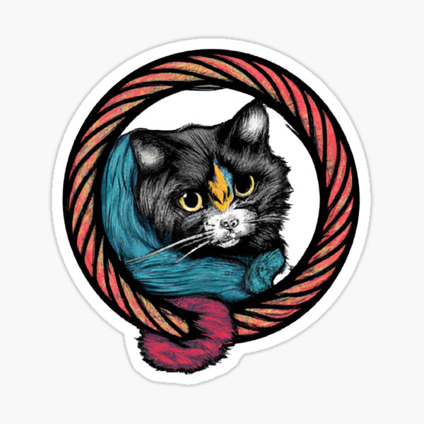 "Cat Round Sticker" Sticker for Sale by mofily | Redbubble
