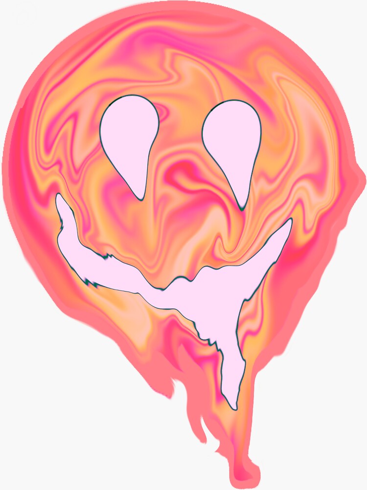 "Pink Melting smile" Sticker for Sale by Lysadoodles | Redbubble