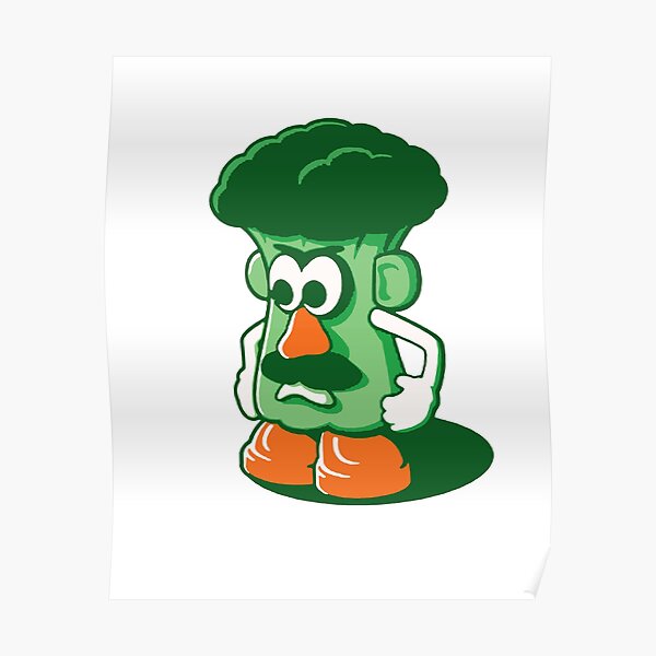 "Cool Funny Mario as Green Broccoli " Poster for Sale by goltipaka ...