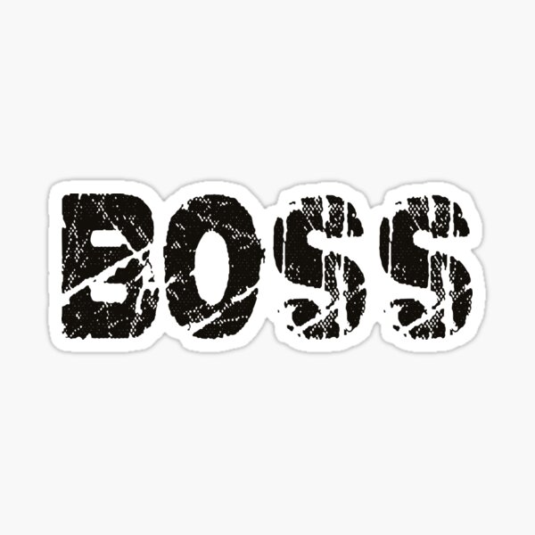 "Boss black font" Sticker for Sale by Dinablal | Redbubble