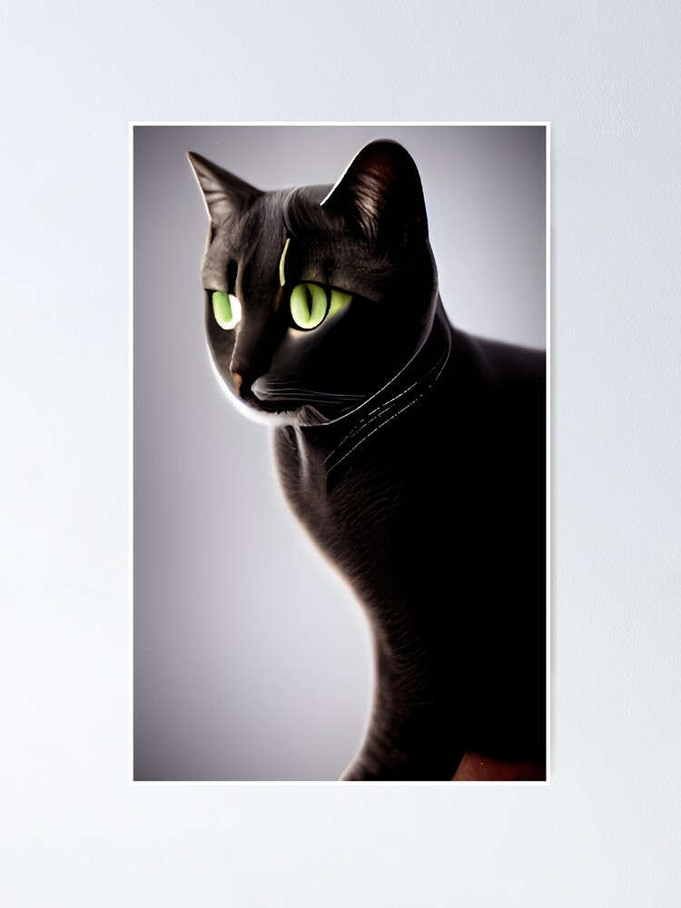 "Beautiful cute black cat." Poster for Sale by Art-Vibrations | Redbubble