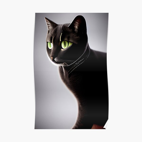 "Beautiful cute black cat." Poster for Sale by Art-Vibrations | Redbubble