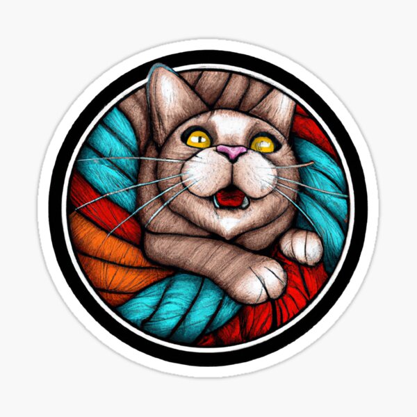 "Cat Round Sticker" Sticker for Sale by mofily | Redbubble