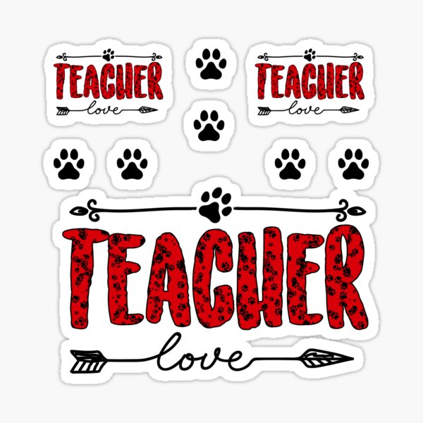 "Bulldawg Teacher Love Paw Print" Sticker for Sale by MixinMadness ...
