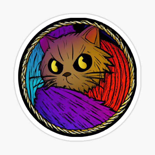 "Cat Round Sticker" Sticker for Sale by mofily | Redbubble