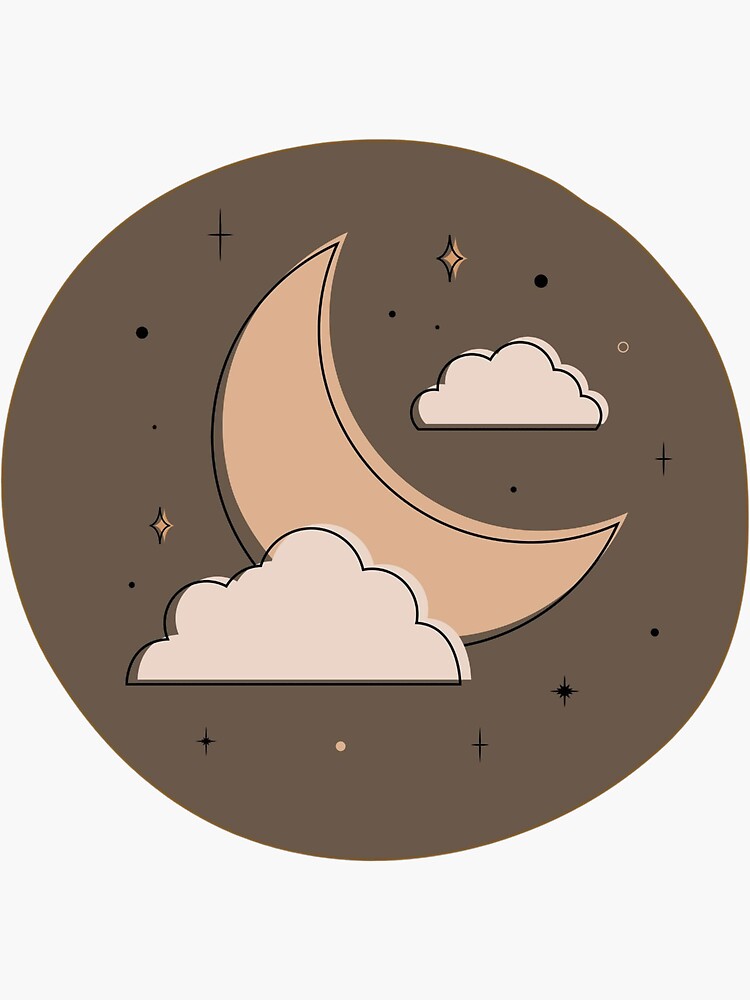 "cute aesthetic moon and stars preppy school supplies" Sticker for Sale ...