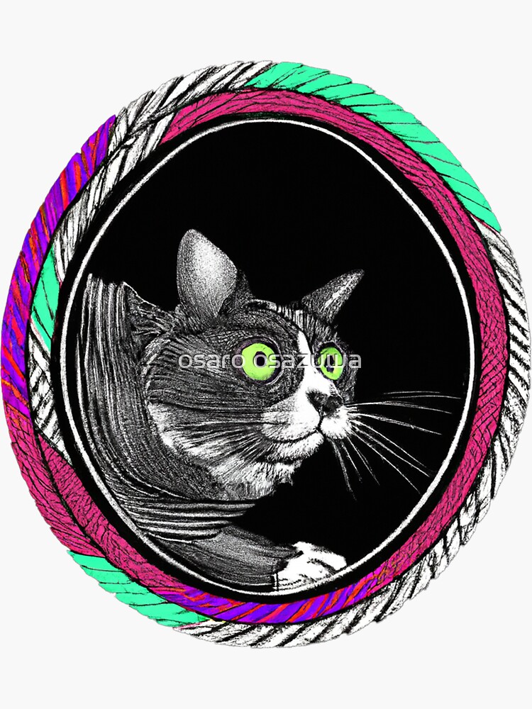"Cat Round Sticker" Sticker for Sale by mofily | Redbubble