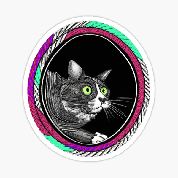 "Cat Round Sticker" Sticker for Sale by mofily | Redbubble